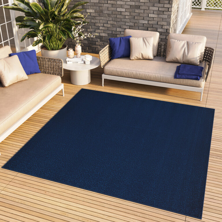 Blue outdoor rug store